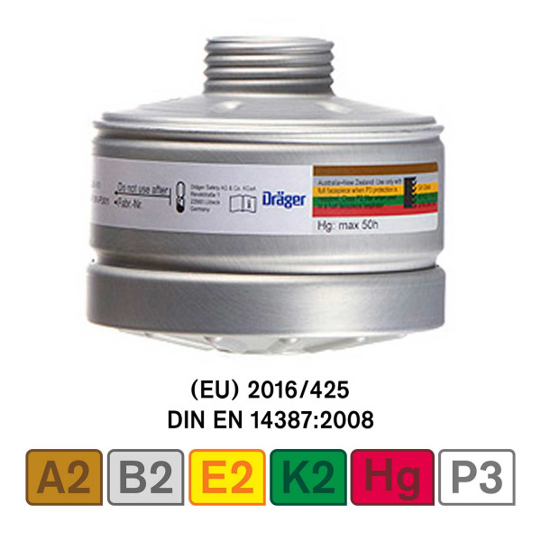 Dräger A2B2E2K2 Hg P3 R D Filter für X-plore 6300